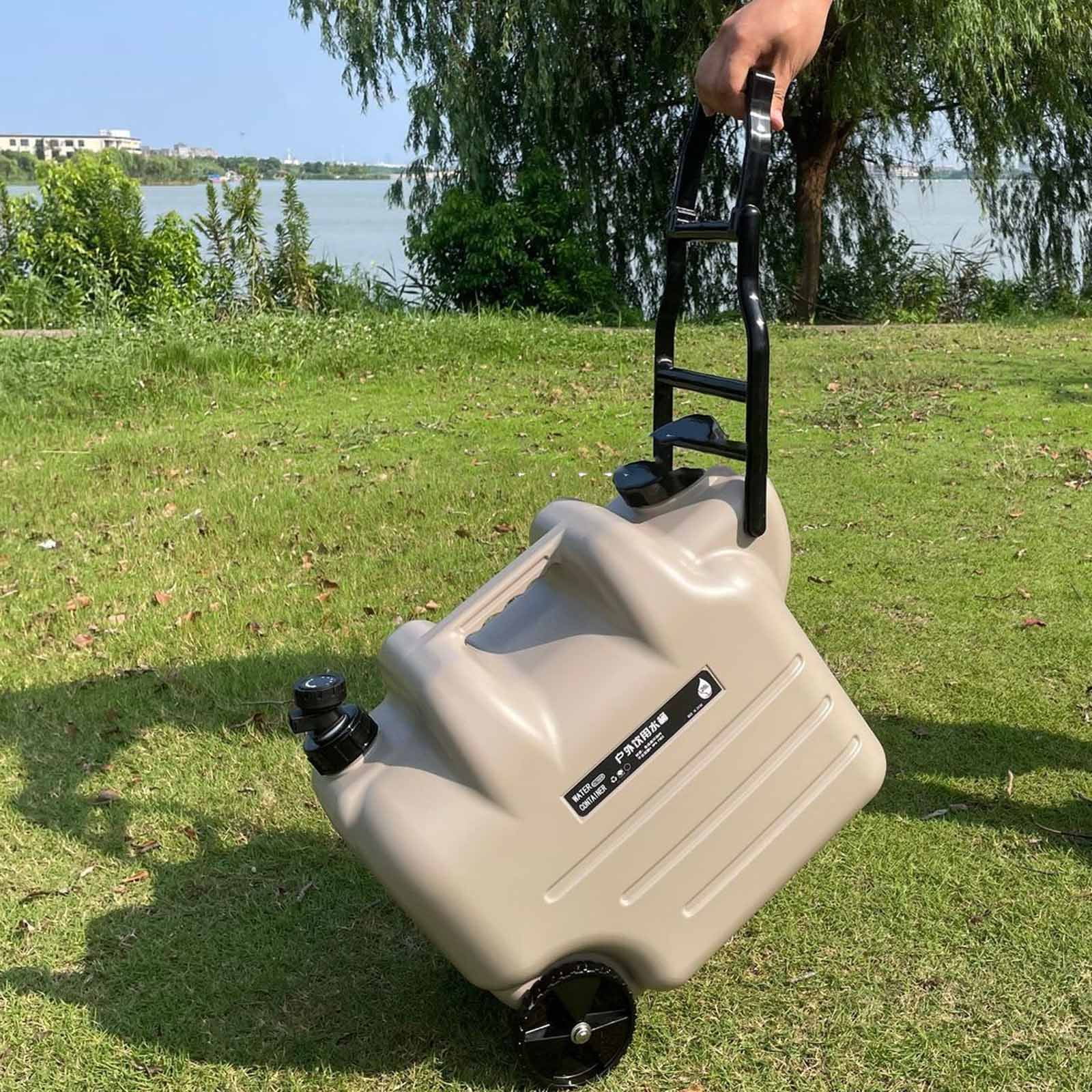 Portable Camping Water Tank with Wheels, Handle and Faucet - Large ...