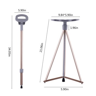 Portable Cane Seat, Sturdy Tripod Walking Cane Stool, Lightweight ...