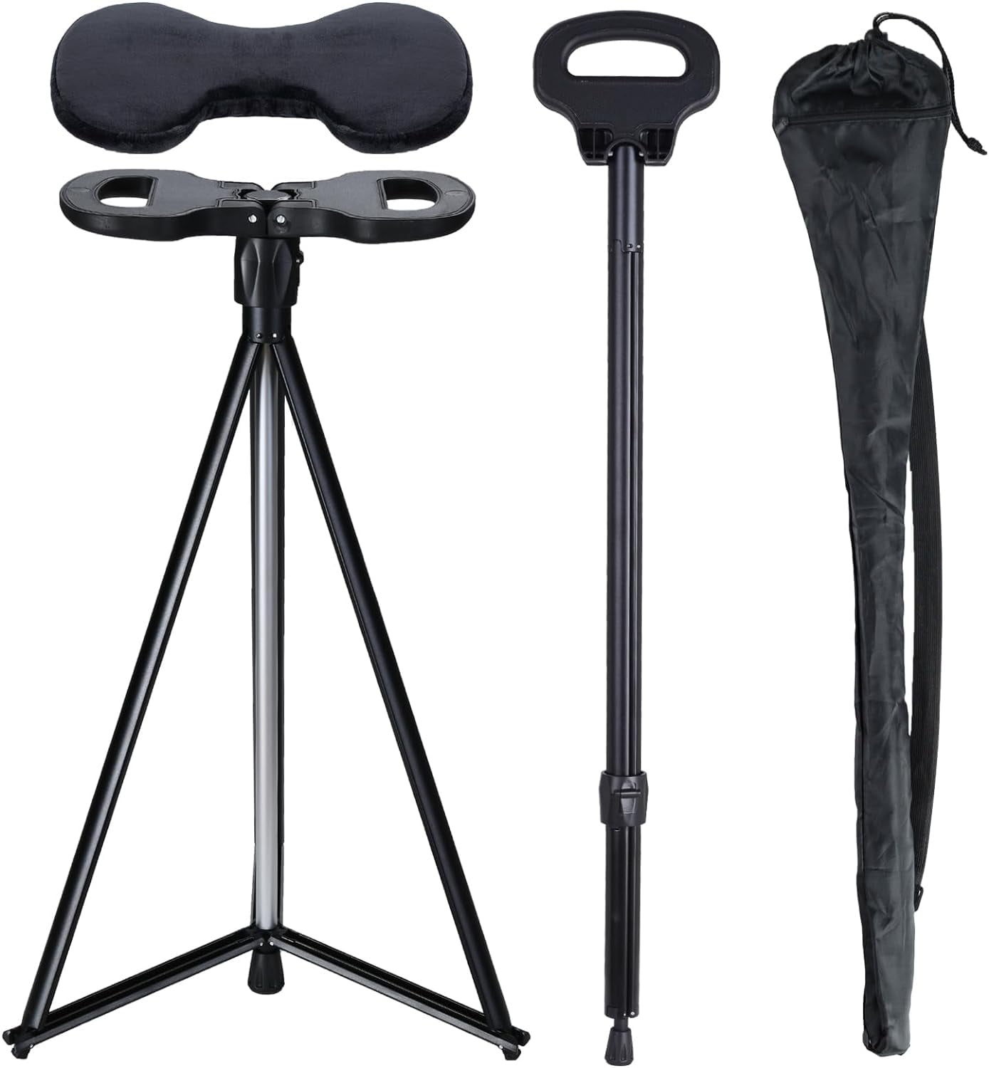 Portable Cane Seat, Sturdy Tripod Walking Cane Stool, Lightweight ...