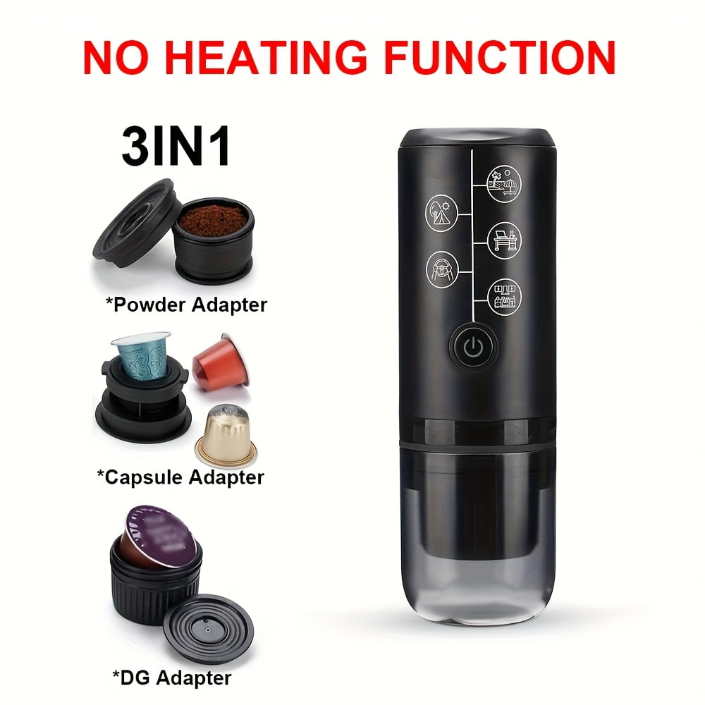 Portable Capsule Coffee Maker, 2-in-1 Rechargeable Wireless Espresso ...