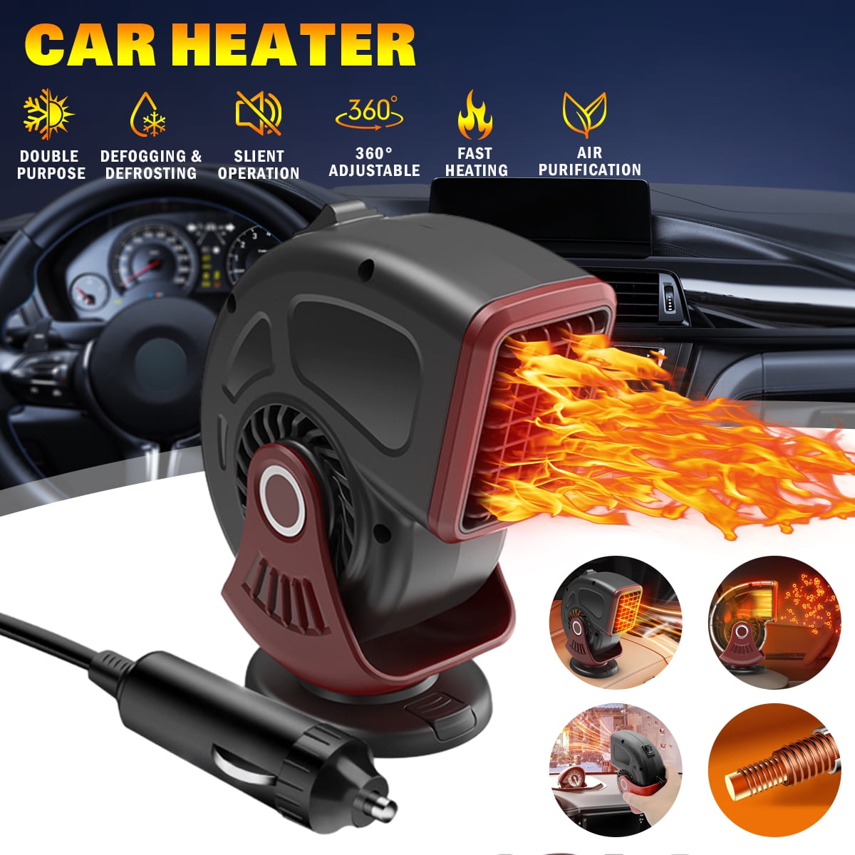 Portable Car Fan Heater Cooler, Auto Electronic Air Fan Fast Cooling ...