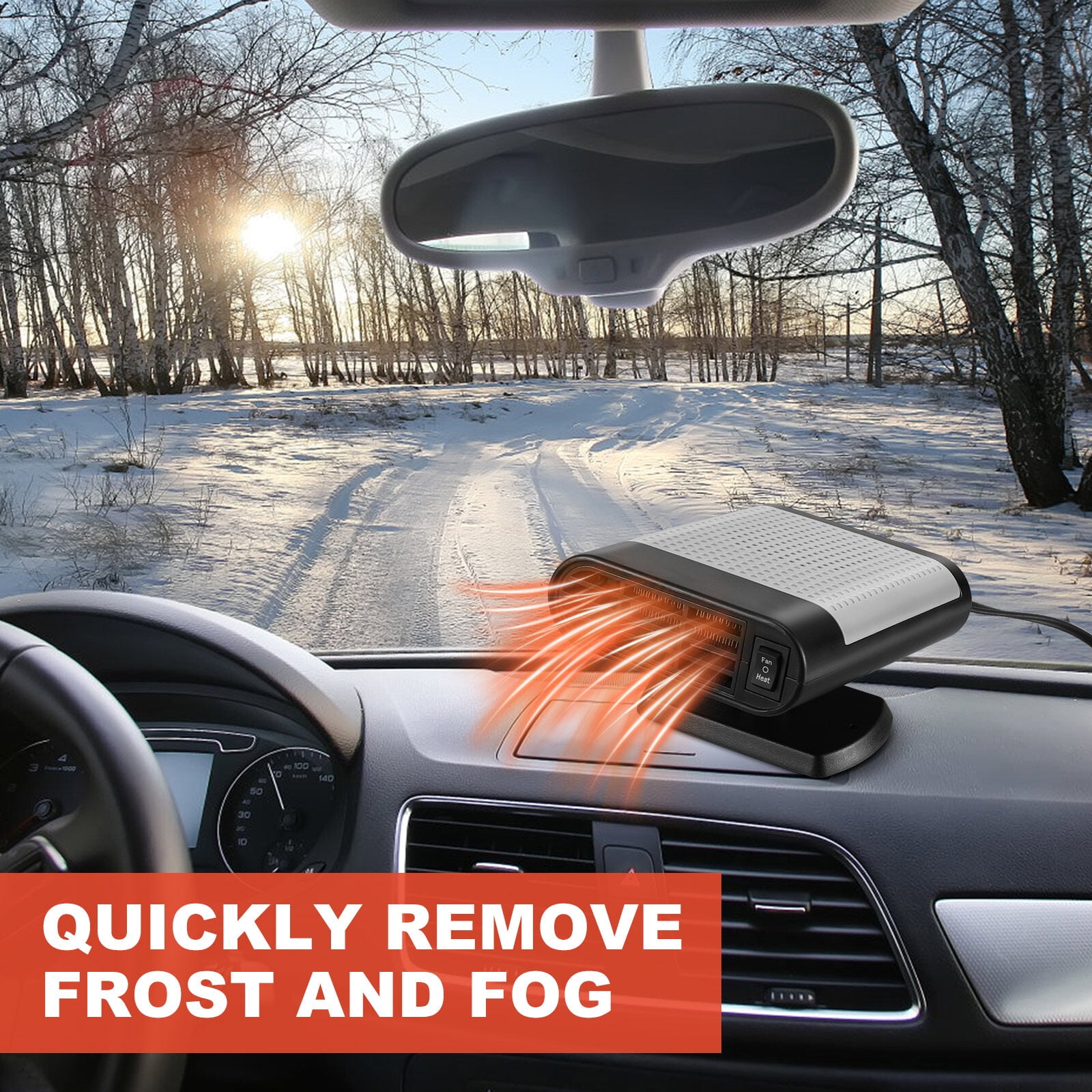 Portable Car Heater, Car Windshield Defogger Defroster, 2 in 1 Fast ...