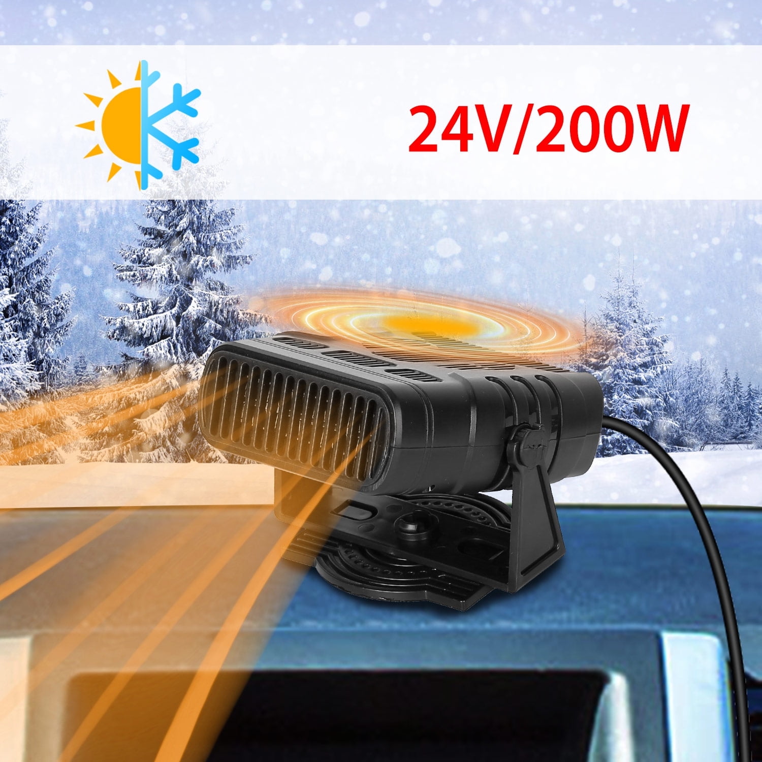 iMounTEK 24V 200W Portable Car Heater, Glass Defroster, Cooling Fan ...