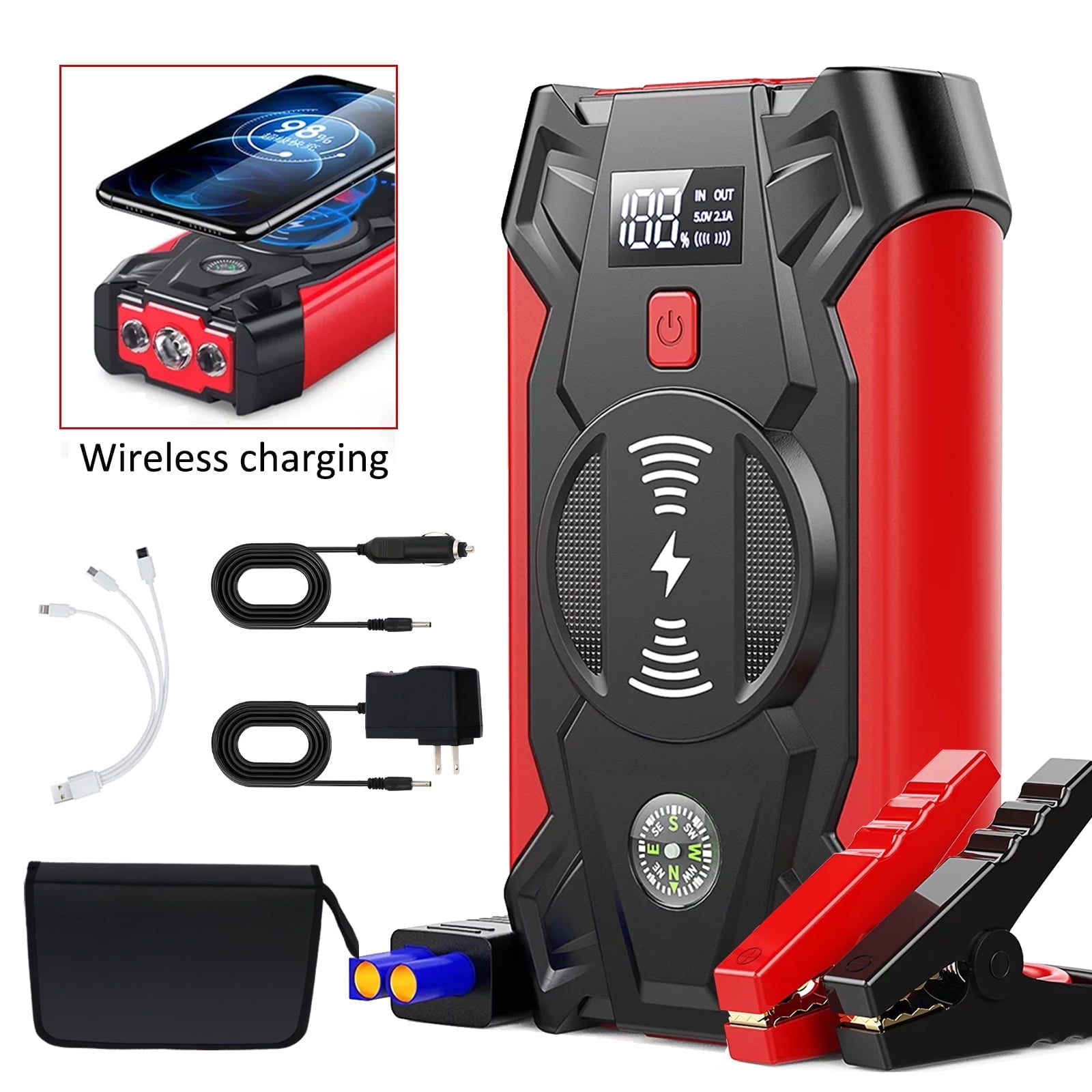 Deluxe Car Jump Starter, 4000A, 39800mAH Power Bank, 12V, LED Display ...