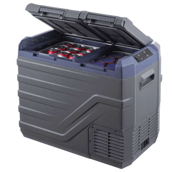 Portable Car Refrigerator Freezer 40L, Dual Zone Compressor Fridge for ...