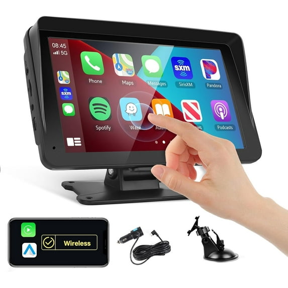 Portable Car Stereo Wireless Carplay Android Auto,7 Inch Touch Screen ...