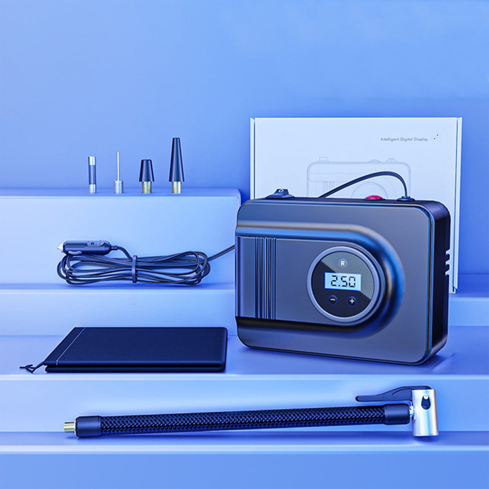 Portable Car Tire Inflator, 12V Auto Air Compressor with Analog Gauge ...