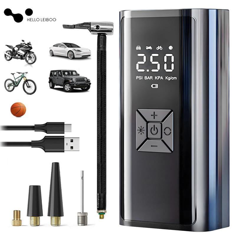 Portable Car Tire Inflator Compact Pump, 6000mAh 12V 150PSI Air Compressor with LED Lighting ...