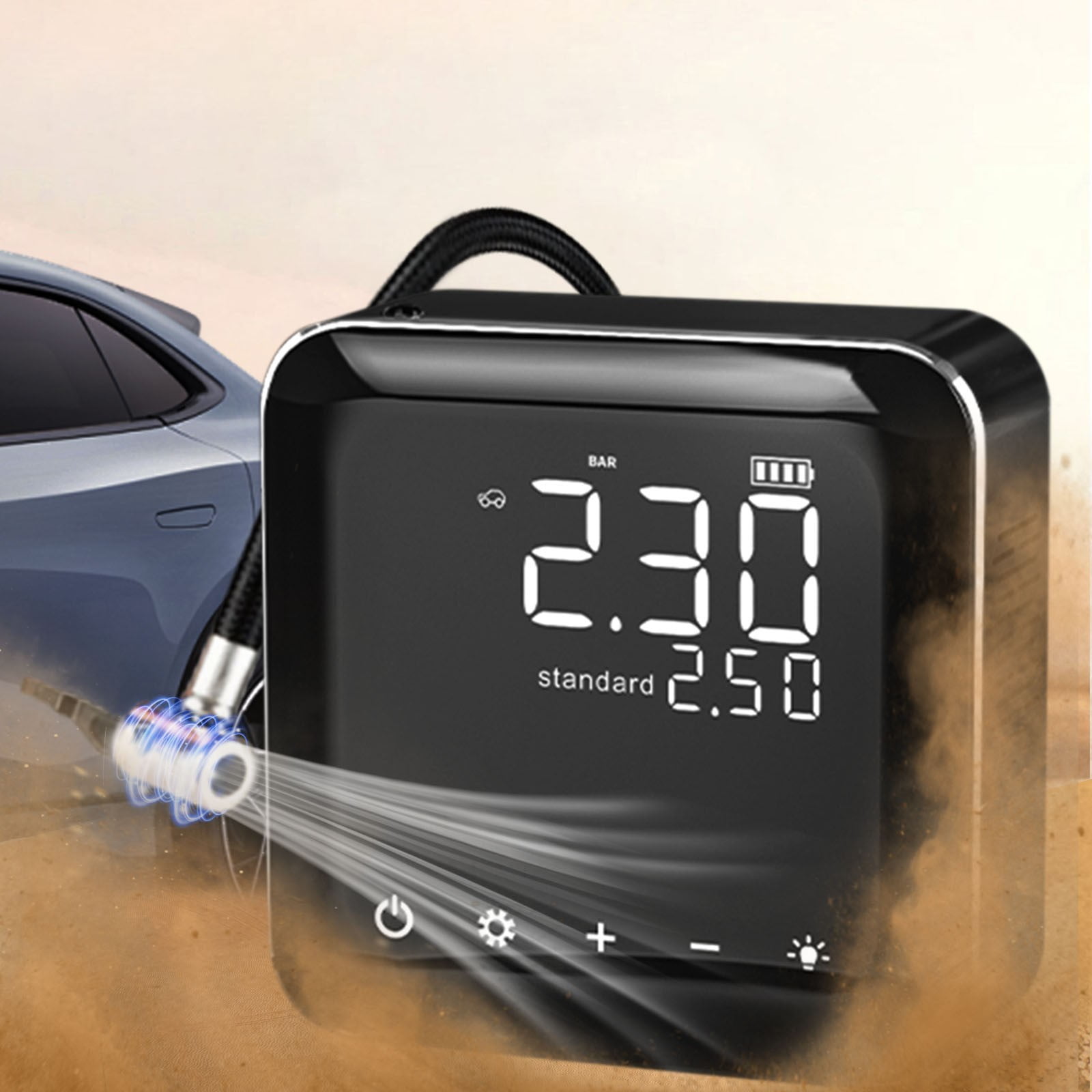 Portable Car Tire Inflator Pump | Multi-Function Air Compressor for Car ...