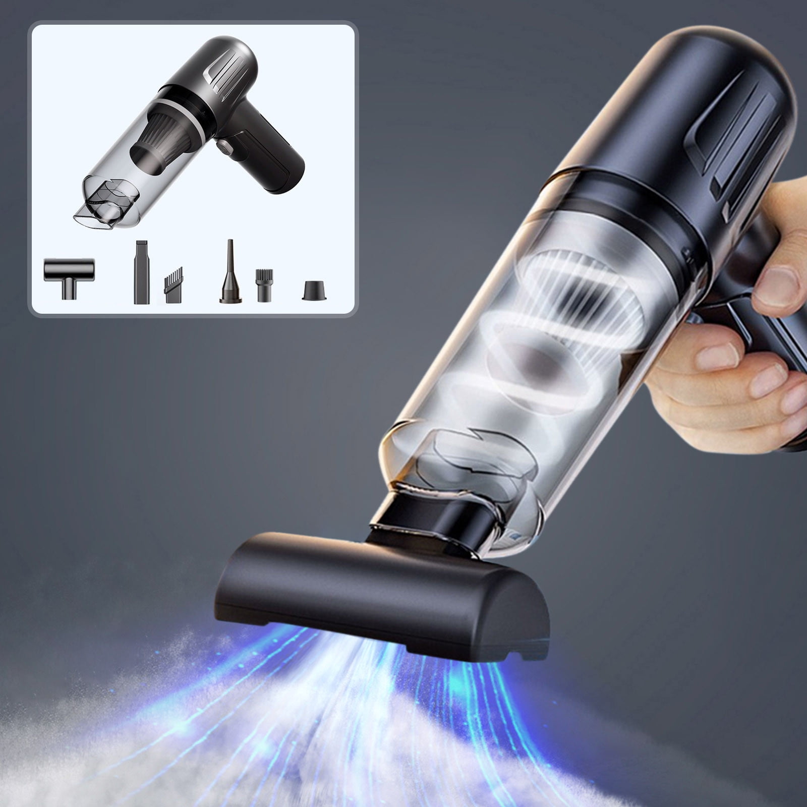 Portable Car Vacuum Cleaner, Rechargeable Handheld Cordless Vacuum, 7 ...