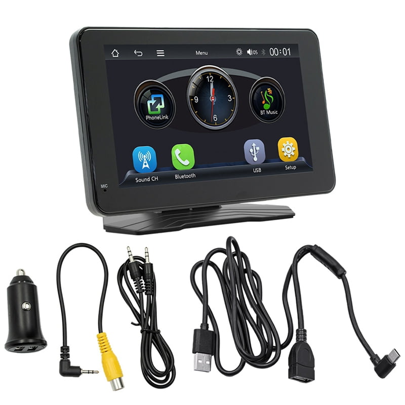Portable CarPlay / Android Auto Display 7" Car MP5 Player Wireless ...