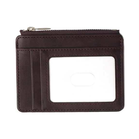 Portable Card Holder PU Blocking Cards Case Zippered Coin Purse Change ...