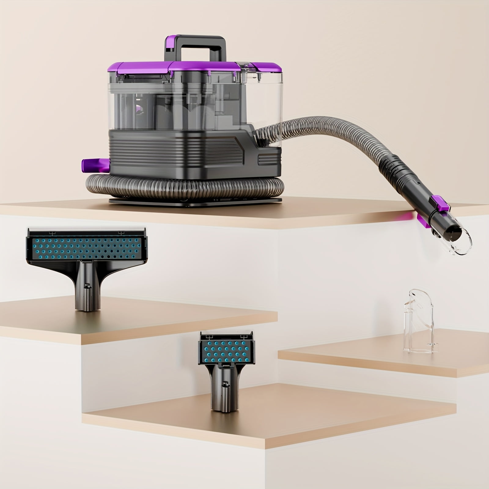 Portable Carpet Cleaner 25Kpa Powerful Suction - Corded 4-Hour Runtime ...