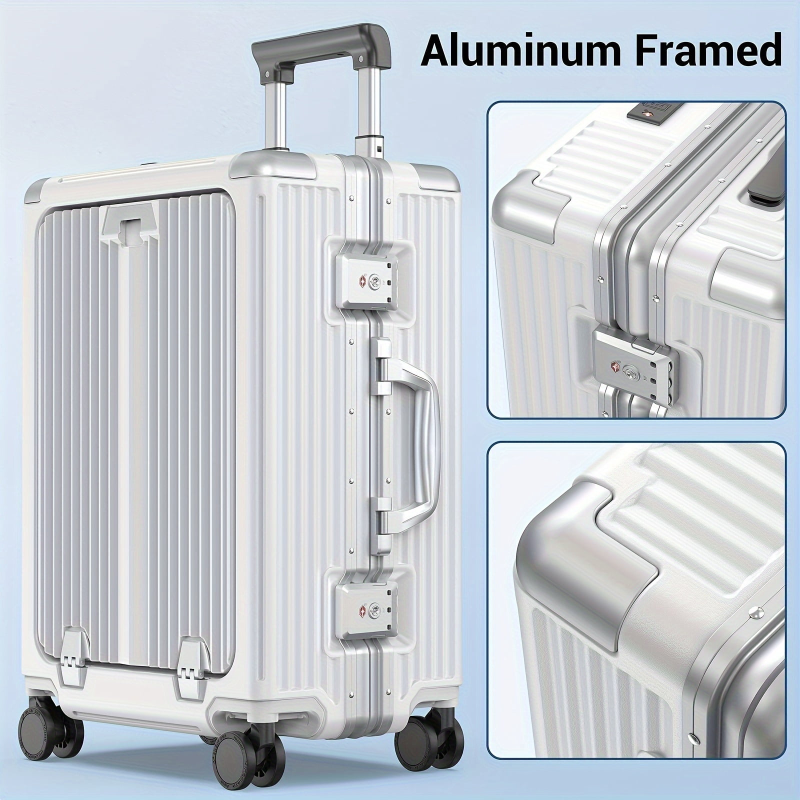 Portable Carry On Luggage Airline Approved With Cup Holder, Hardside ...