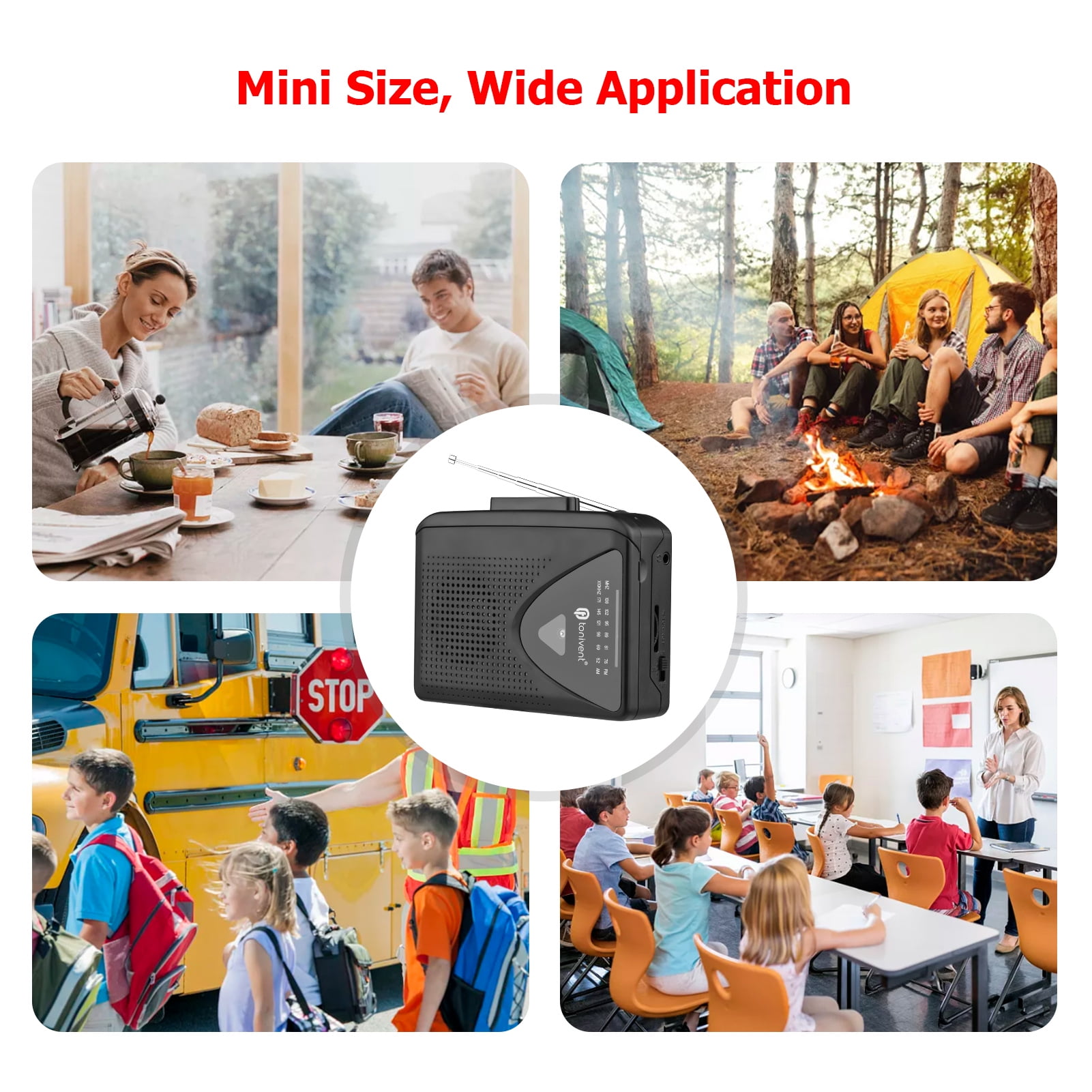 Portable Cassette Player, Auto Reverse Auto Stop Stereo Tape Player ...