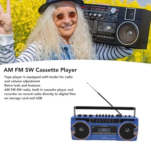 Portable Cassette Player Boombox, Retro Blueooth Boombox, AM FM SW ...