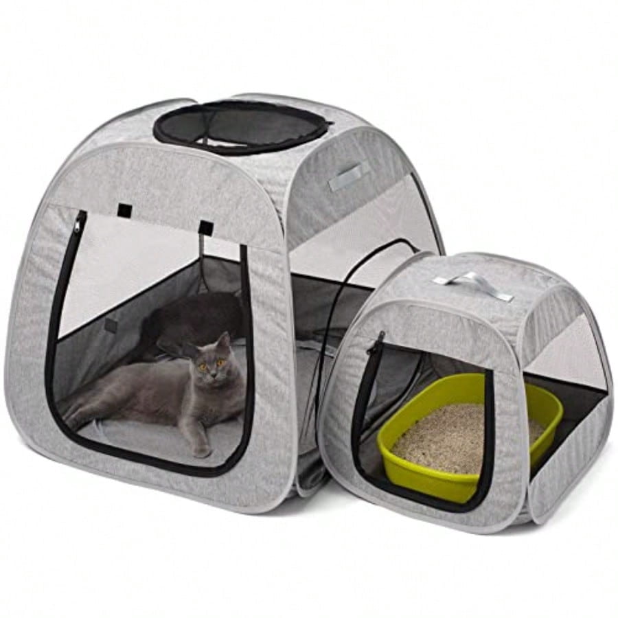 Portable Cat Playpen Trapezoidal Design for Better Standing Foldable ...