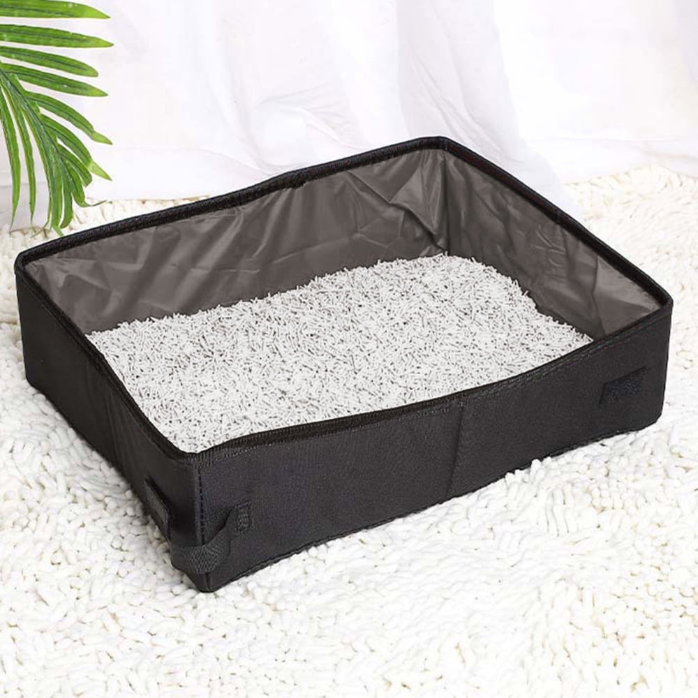 Portable Cat Travel Litter Box Leak-Proof & Lightweight Collapsible ...