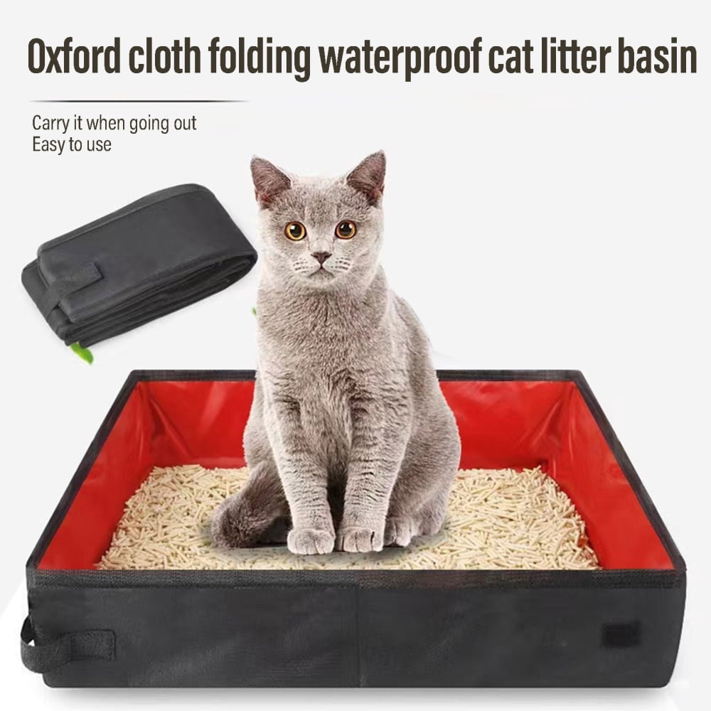 Portable Cat Travel Litter Box Leak-Proof & Lightweight Collapsible ...
