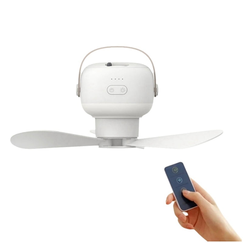 Portable Ceiling Fans with LED Lighting 3600mAh Outdoor Camping Fan ...