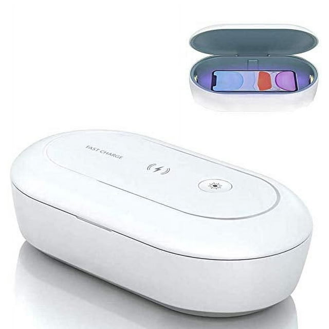 Portable Cell Phone UV Light Sanitizer Box, Wireless Charger with USB ...