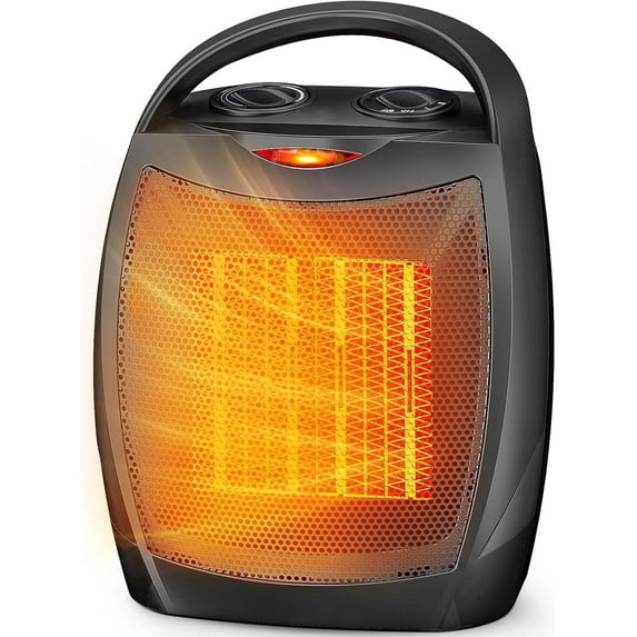 Portable Ceramic Space Heater w/Thermostat, 1500W Indoor Electric Space ...