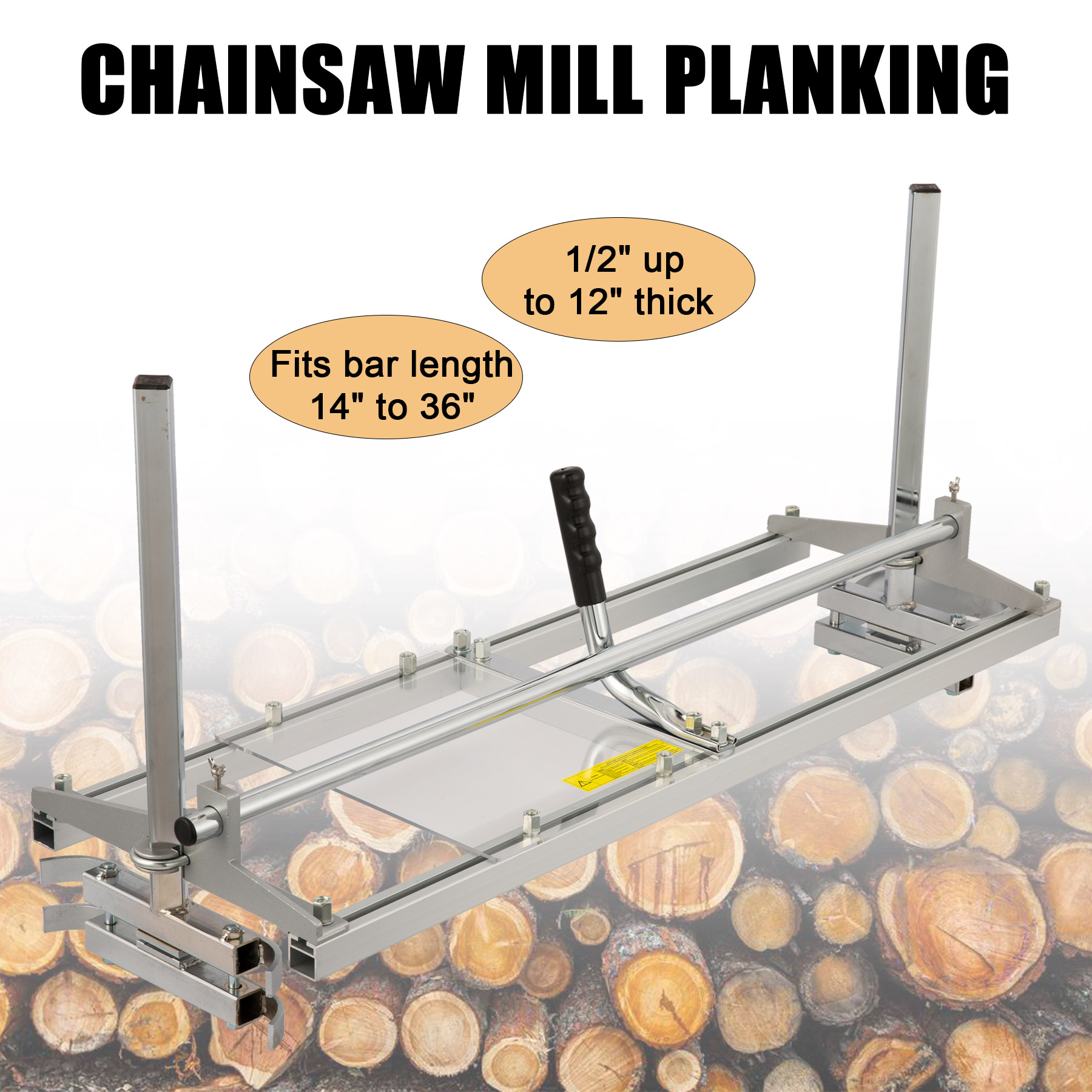 Portable Chainsaw Mill Planking Milling Bar 14" to 24” Wood Lumber ...