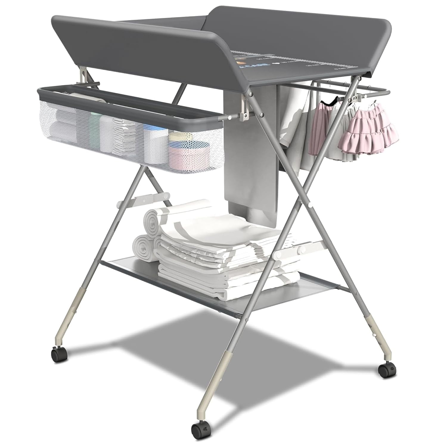 Portable Changing Table for Baby, Foldable Baby Changing Table with ...