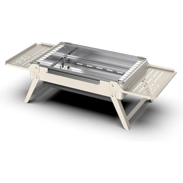 Barrel Charcoal Grill with Side Table, 500-600 Degrees, Multi-function ...