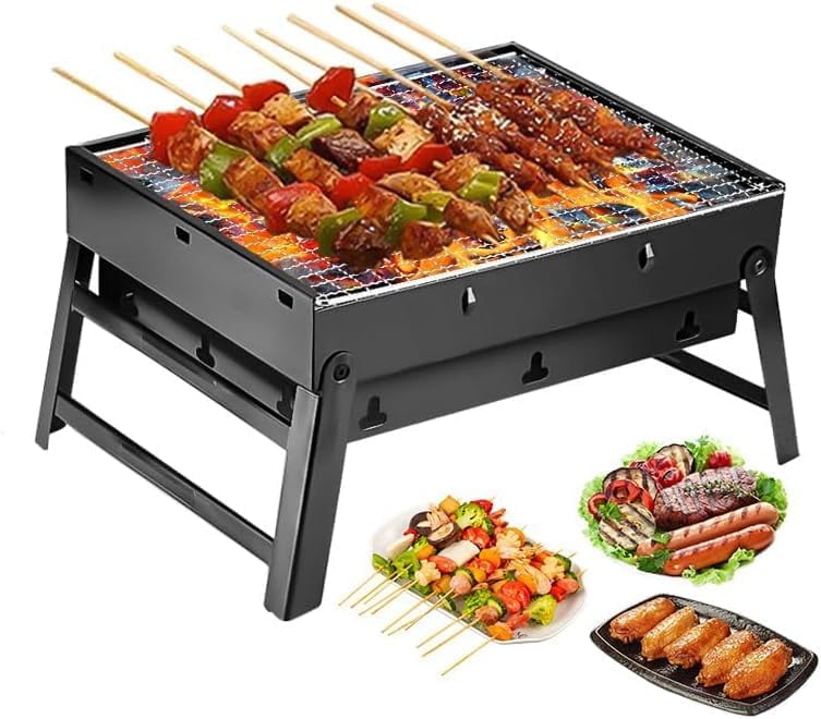 Portable Charcoal Grill, 17 inch Foldable Portable Barbecue Charcoal ...