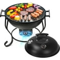 Portable Charcoal Grill with Adjustable Fan, 18 Inch Small Outdoor BBQ ...