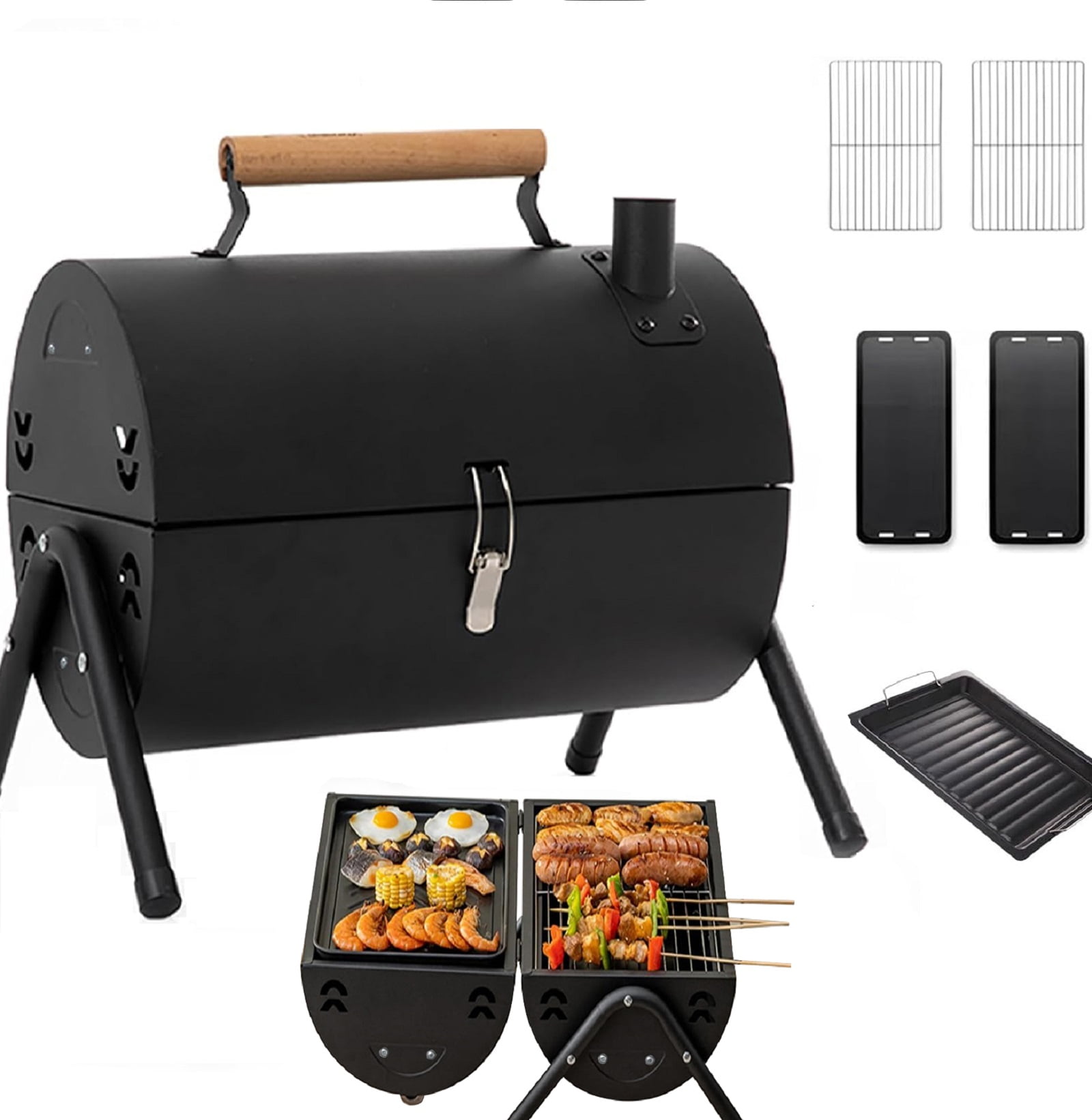 Portable BBQ Travel Grill, Double Sided Baking, Ideal for Outdoor ...