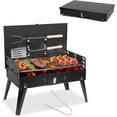 Portable Charcoal Grill, Foldable BBQ Grill Tabletop Lightweight Iron ...