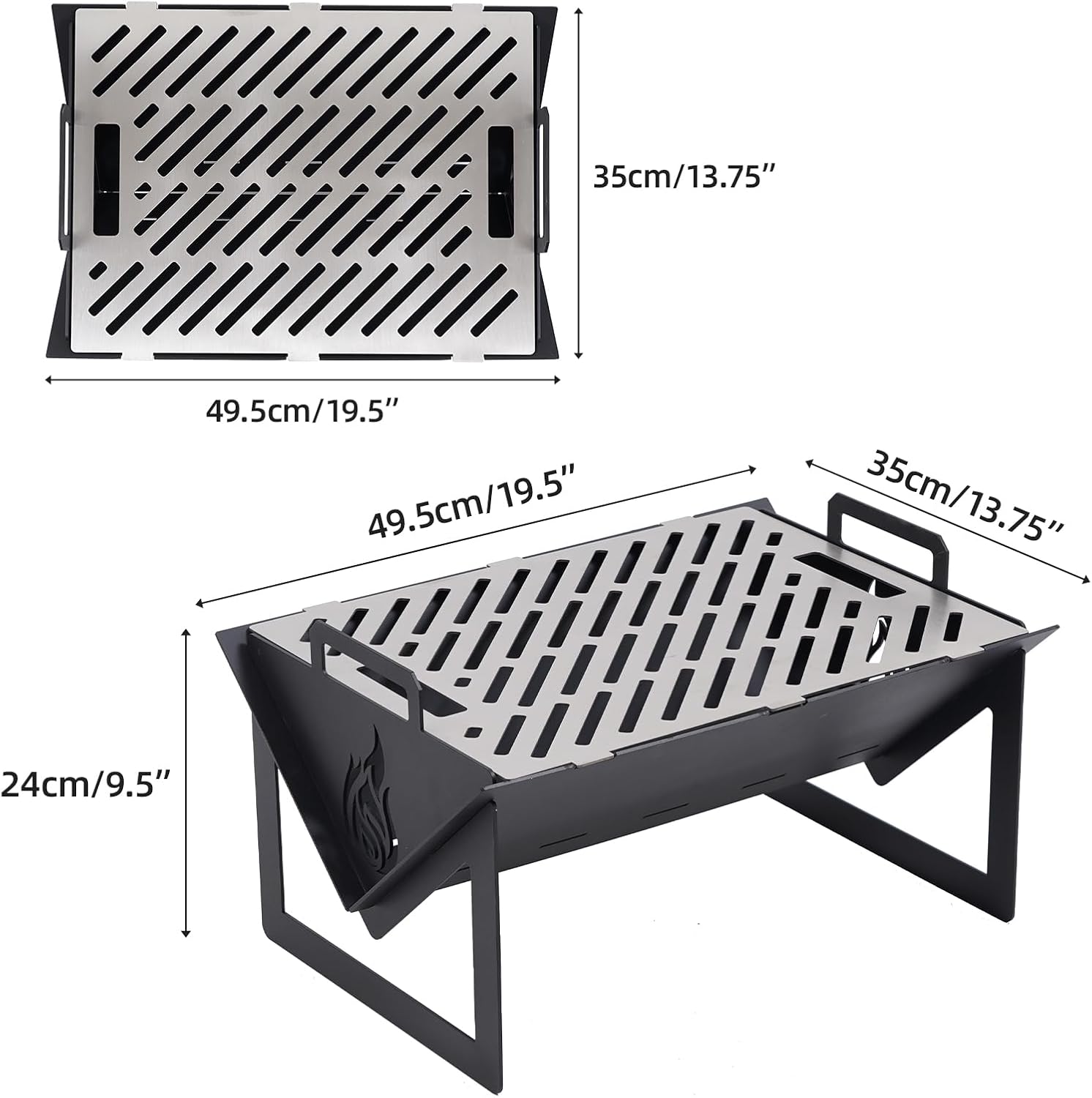 Portable Charcoal Grill, Outdoor BBQ Grill for Camping, Folding ...