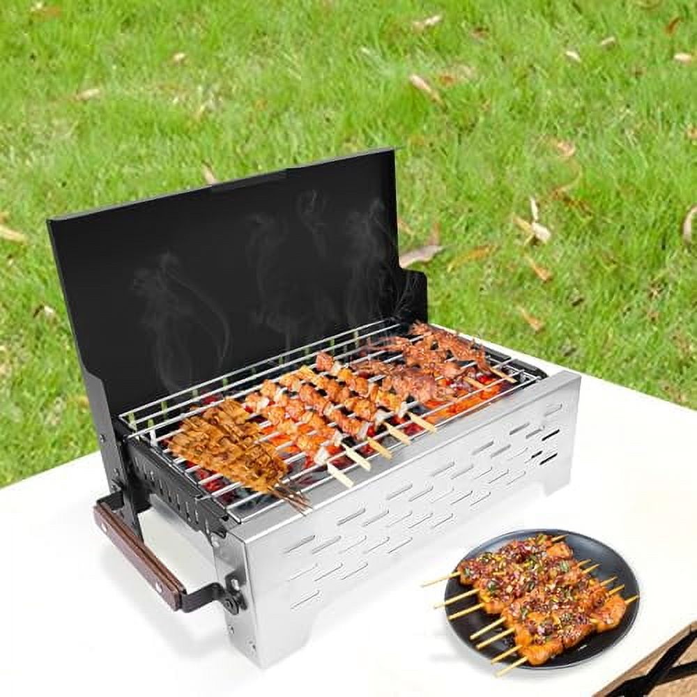 Portable Charcoal Grill, Outdoor Small BBQ Grill, Tabletop Foldable ...