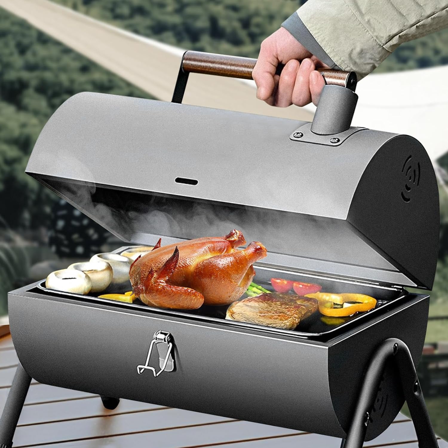 Portable Charcoal Grill Outdoor Stove: BBQ Easy to take Two Side Carbon ...