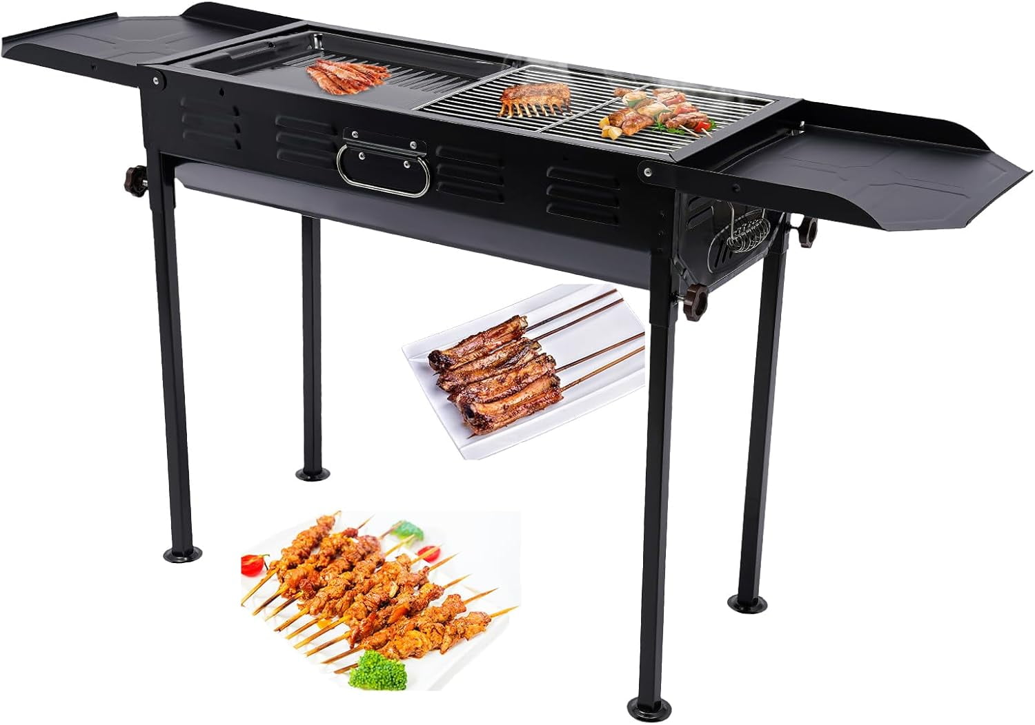 Portable Charcoal Grill Stainless Steel Folding BBQ Grill Camping ...