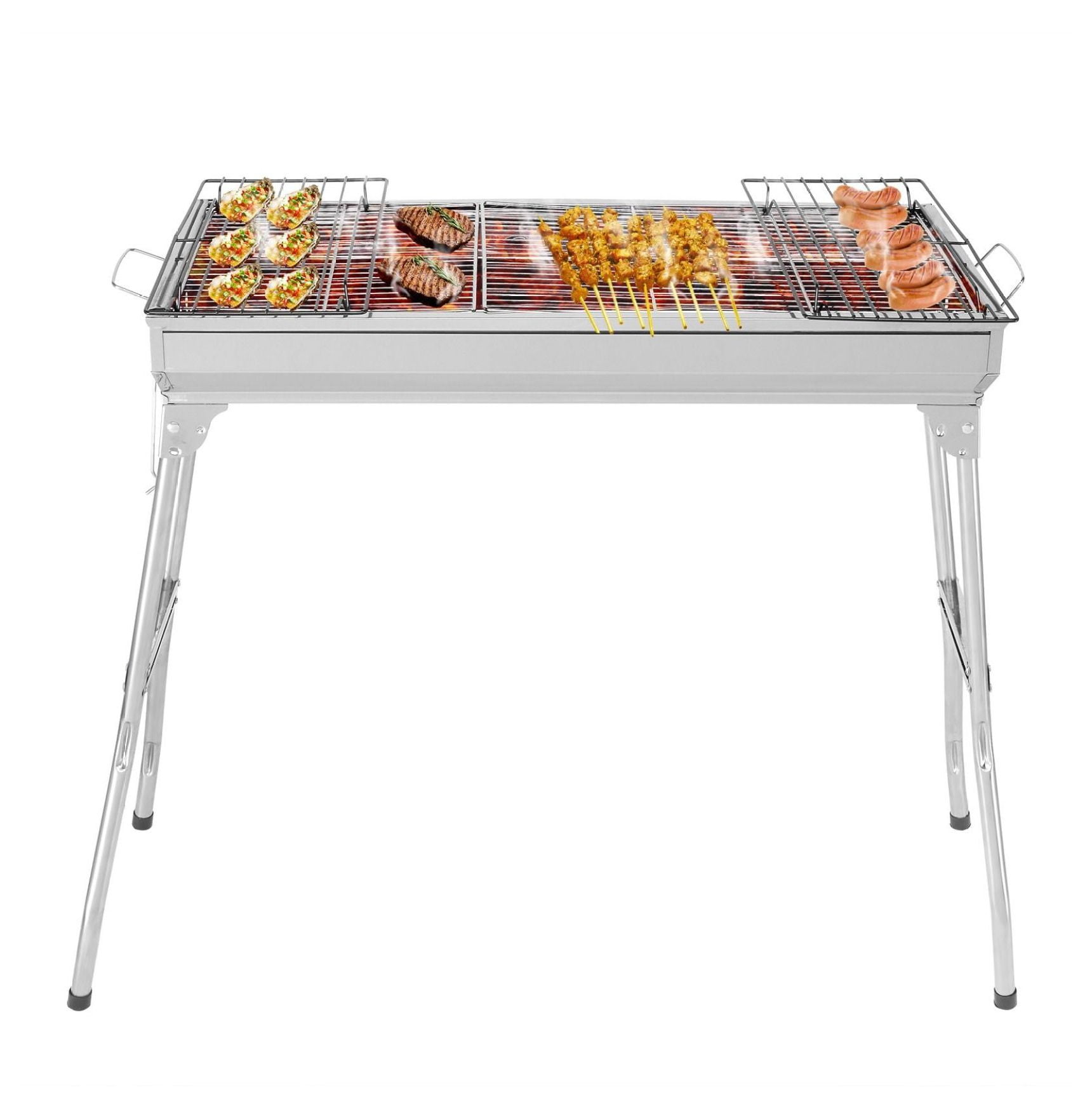 Portable Charcoal Grill, Stainless Steel Folding BBQ Grill for Camping ...