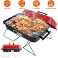 Portable Charcoal Grill with Lid,Folding Cooking Small Table Top BBQ ...