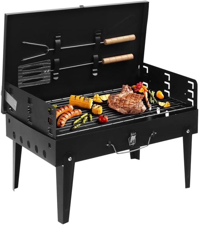 Portable Charcoal Grill with Tools Kit, Charcoal Grill Folding ...