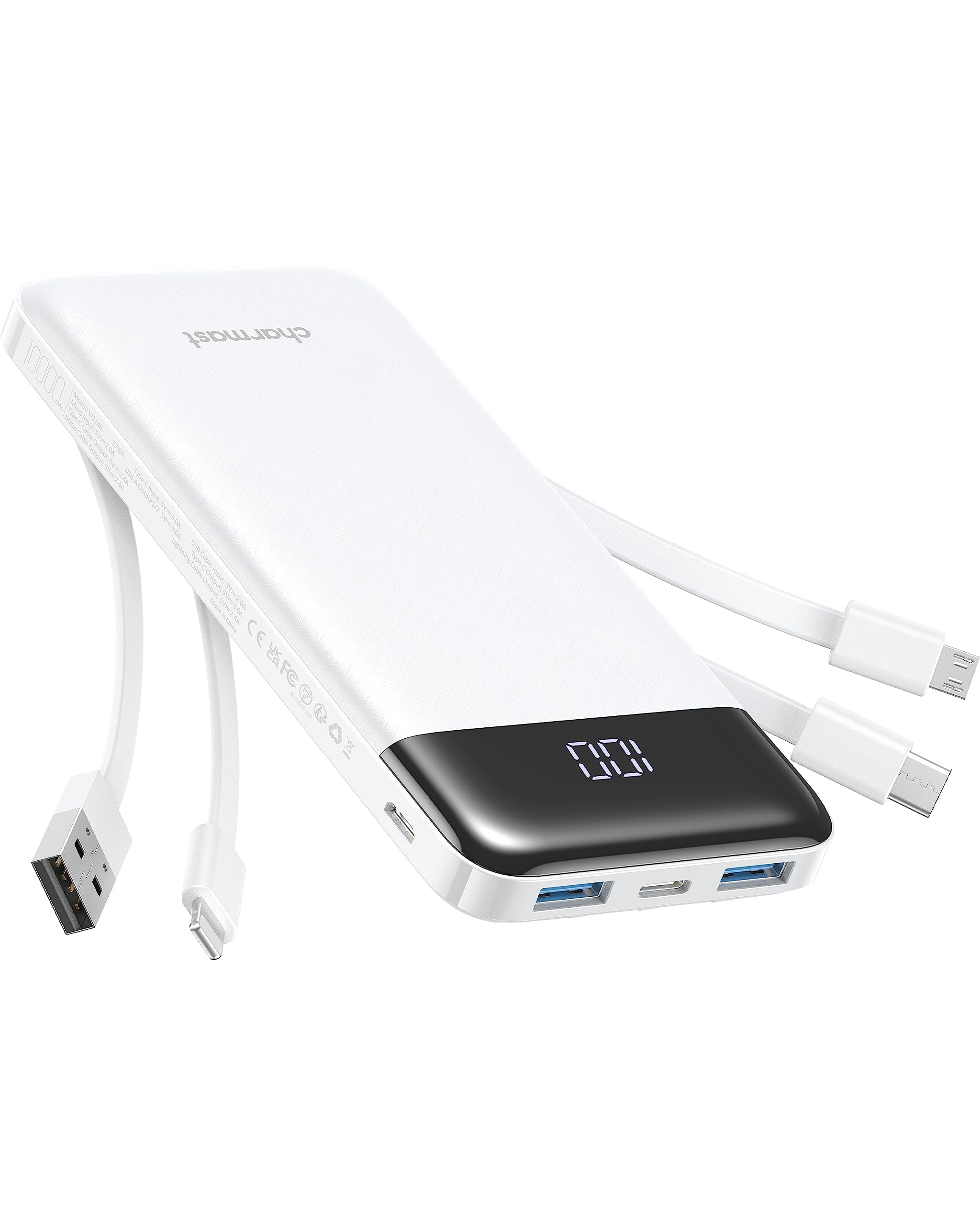 Portable Charger with Built in Cables, Portable Charger with Cords ...