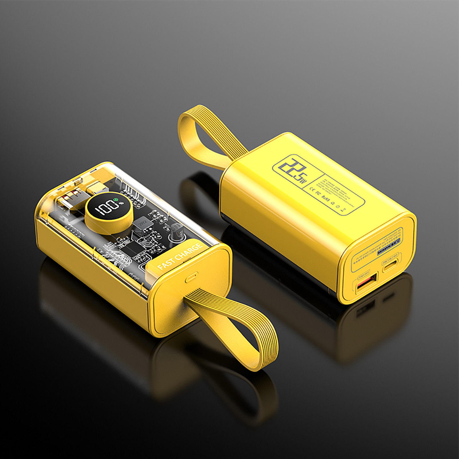 Portable Charger Power Bank 20000mAh Transparent External Block Shapes ...