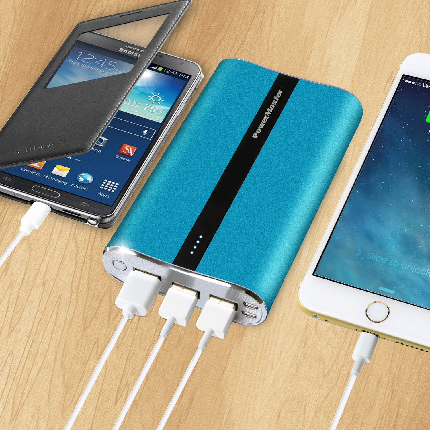 PowerMaster Portable Charger PowerMaster 20000mAh Power Bank Total 5.8A ...