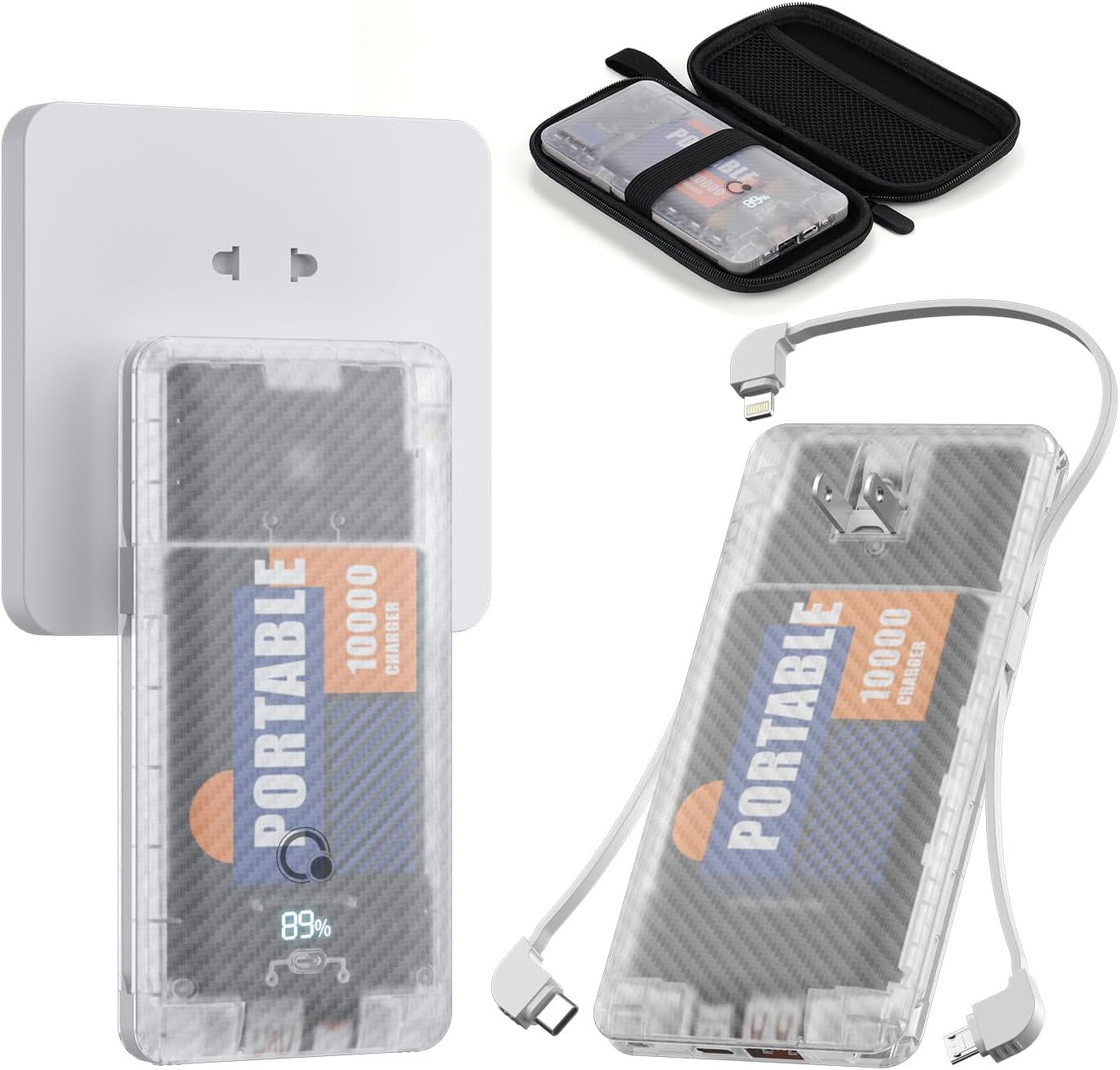 Portable Charger,Q Slim USB C Power Bank,5 Output 2 Input 20W Travel ...