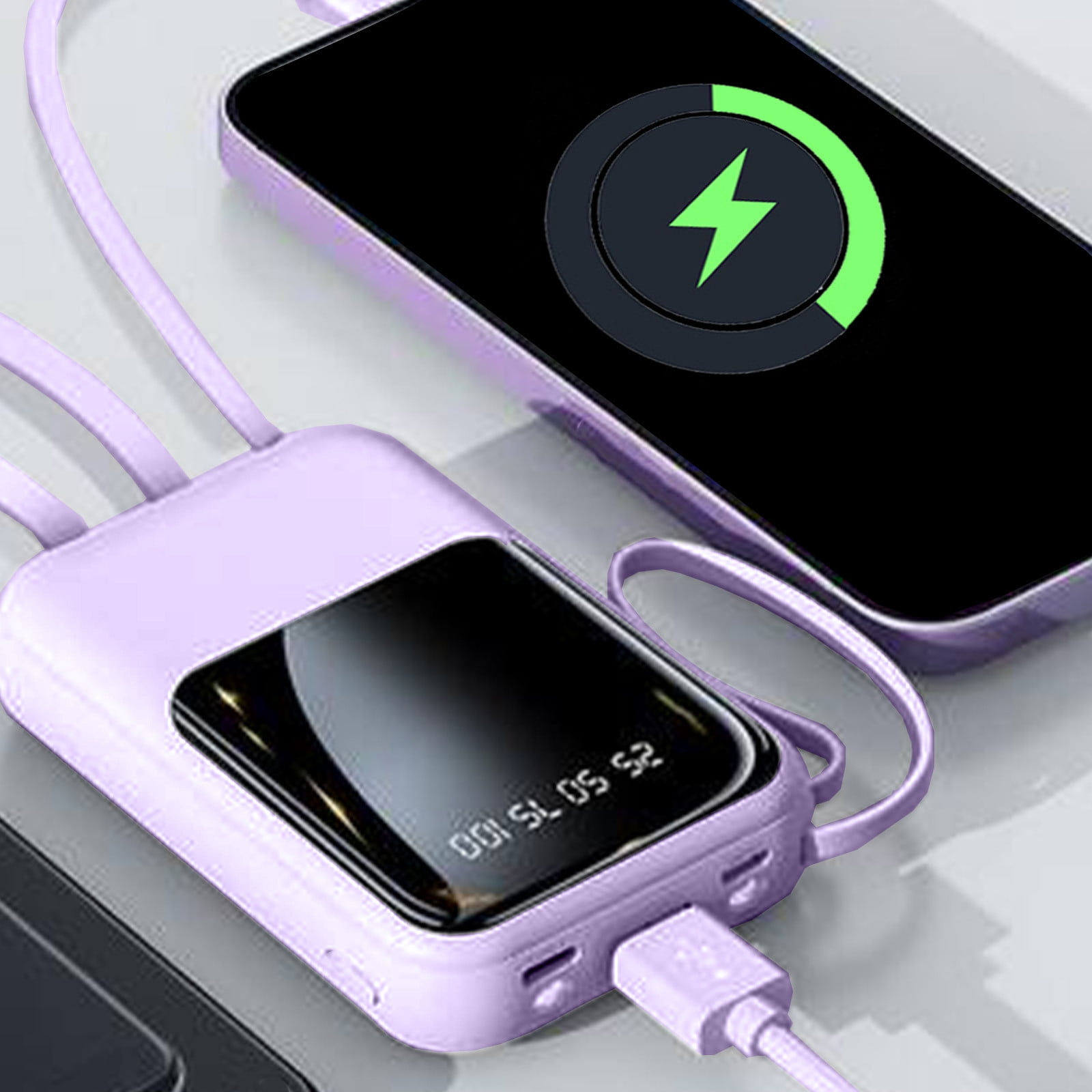 Portable Charger with Built in Cables for Samsung Google Pixel LG Moto ...