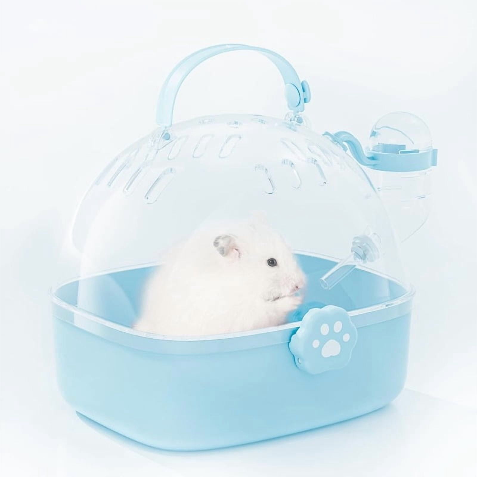 Portable Chew-Proof Hamster Carrier with Water Bottle - 7.24"x6.69"x6 ...