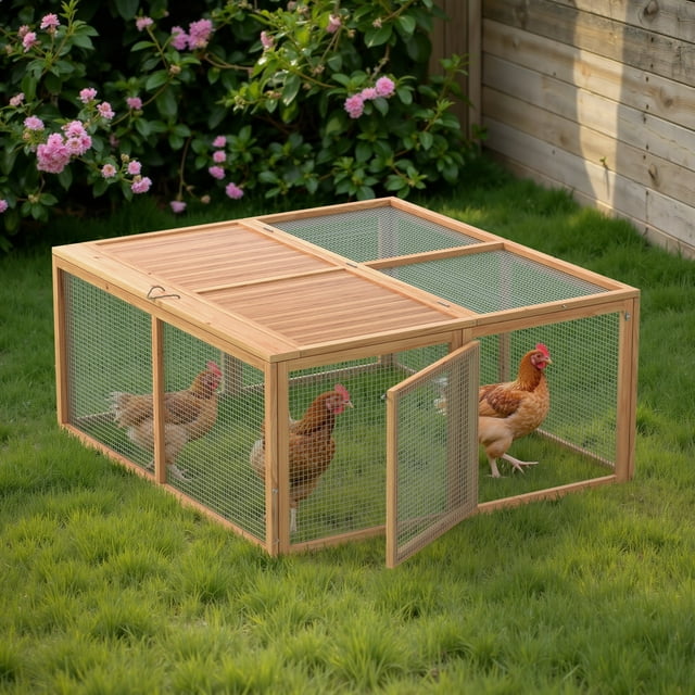 Portable Chicken Coop Run Rabbit Hutch Outdoor Small Animal Cage House ...