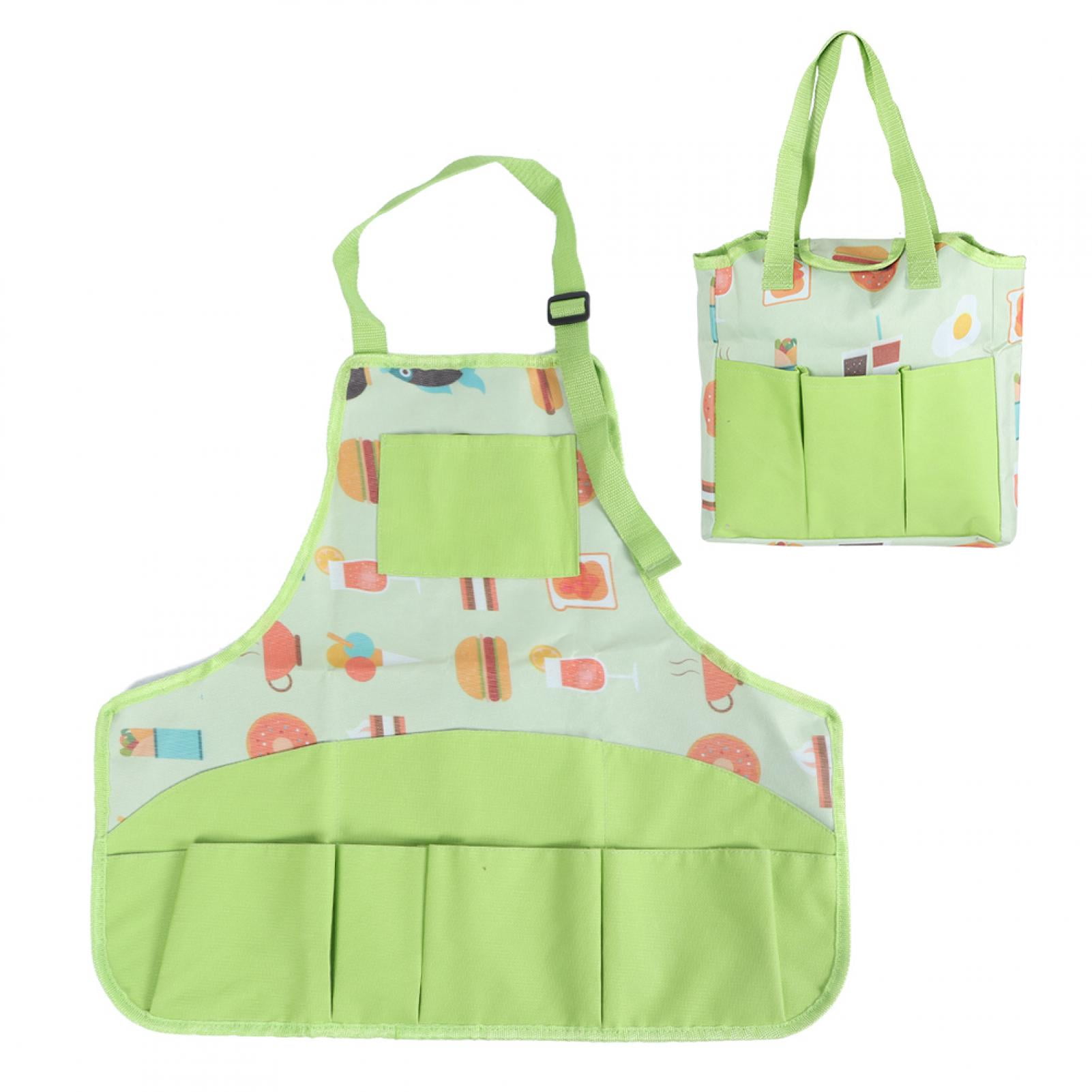 Portable Children Garden Working Apron with Tools Storage Tote Bag ...