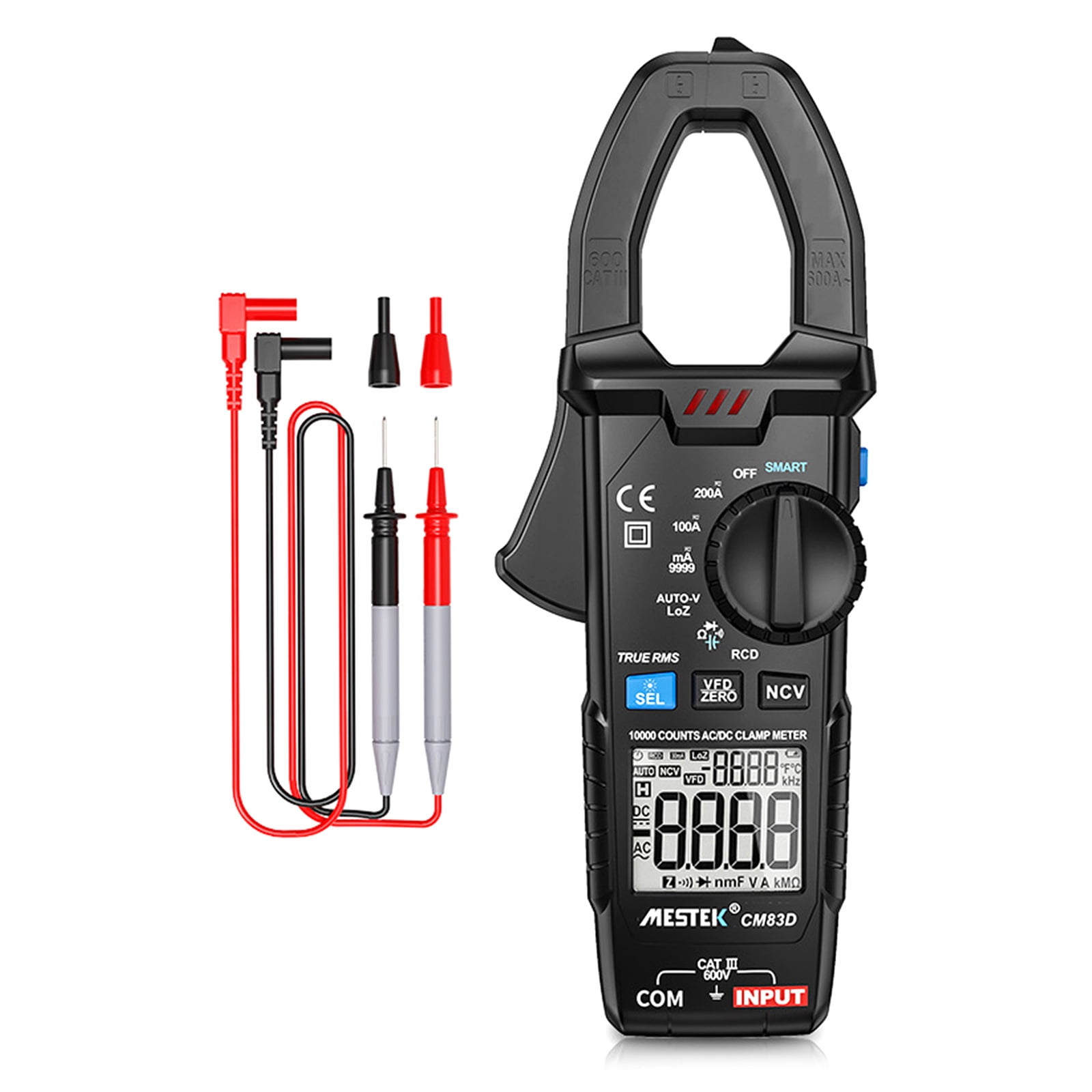 Portable Clamp Meter 200A True RMS AC/for DC Current Voltage VFD Meter ...