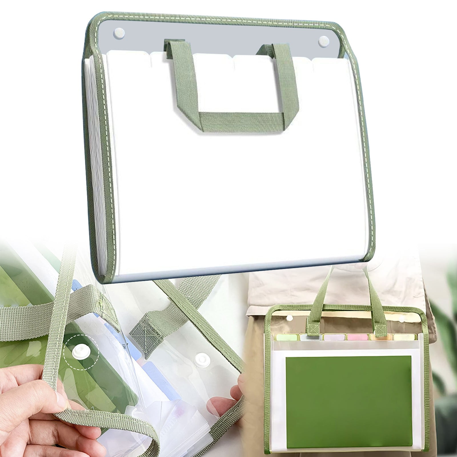 Portable Clear Expanding File Folder - 13-Pocket File Organizer with ...